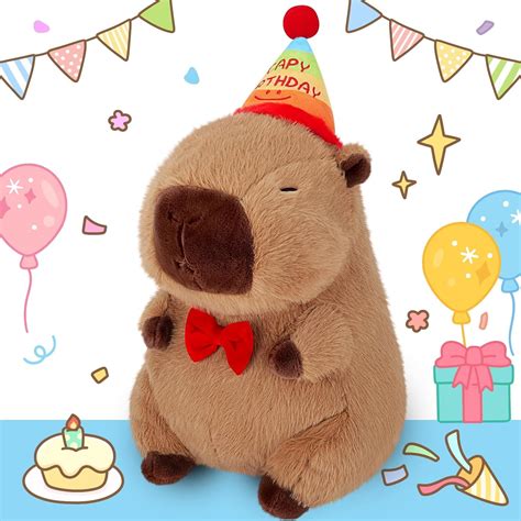 Achwishap Capybara Plush Happy Birthday Capybara Stuffed