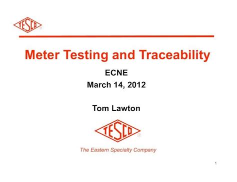 Pdf Tesco Meter Testing And Traceability Dokumen Tips