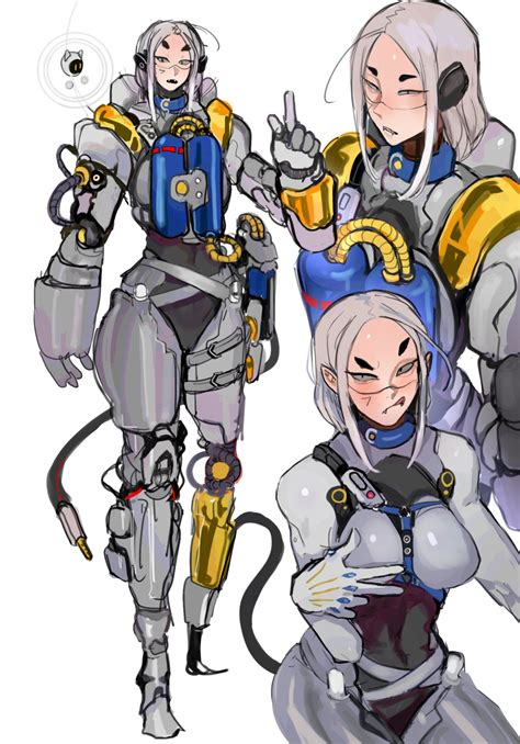 Sfour S4 Original Highres 1girl Breasts Covered Navel Cyborg