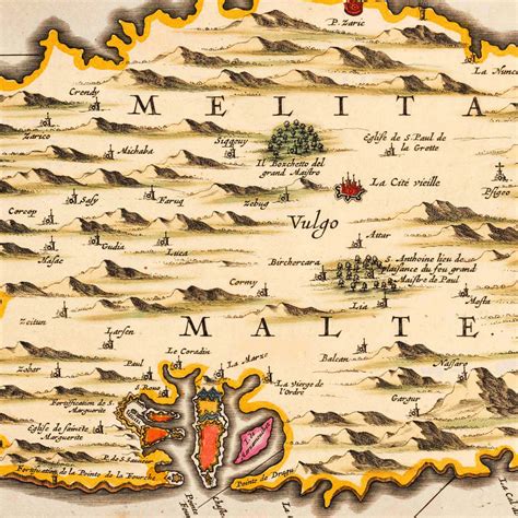 Malta 1650 Insulae Melitae Vulgo Malte Janssonius Map