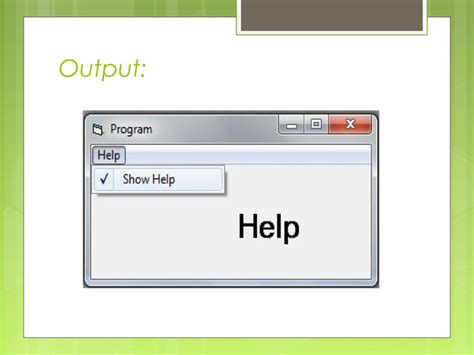 Visual Basic Menu Ppt Operating Systems Computer Software And