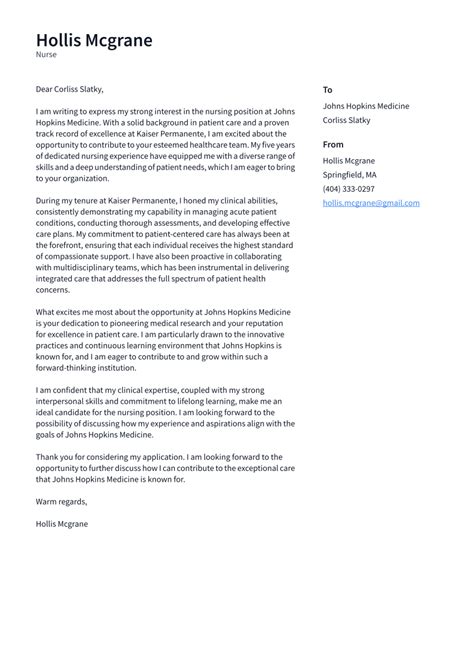 Nurse Cover Letter Examples And Templates Resumecat