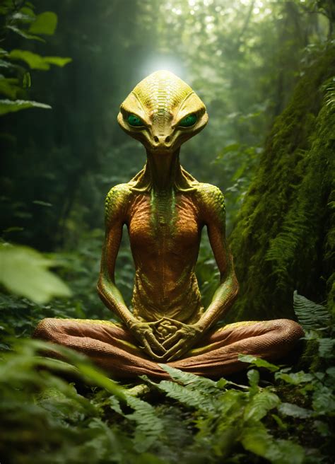Lexica Genera Una Imagen De Un Alien Extraterrestre Reptiliano Meditando