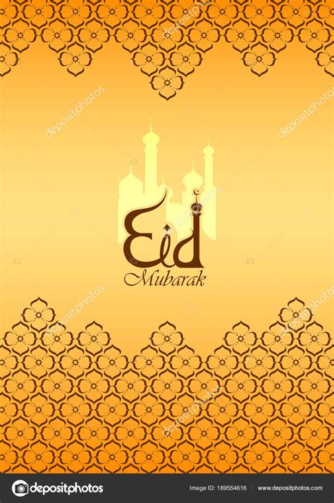 Eid Mubarak Happy Eid Background With Floral Design Stock Vector By ©stockshoppe 189554616