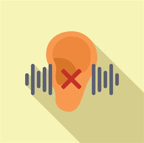 Premium Vector Ear Deafness Icon Flat Vector Hearing Aid Help