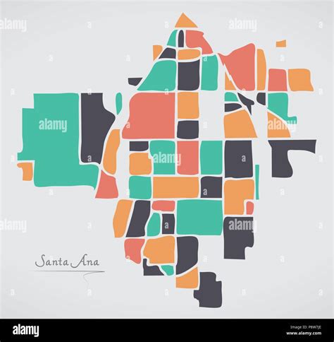 Map Of Santa Ana California Stock Vector Images Alamy