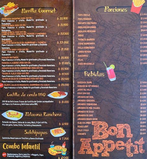 Carta Del Restaurante Chili Peppers Fusagasugá Cra 6 10 22