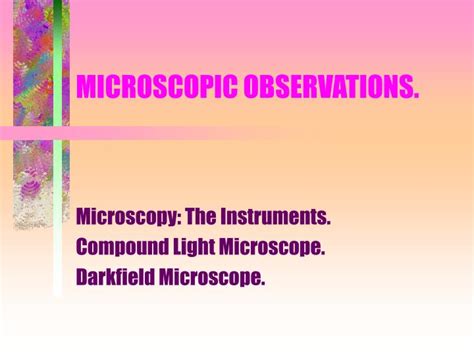 Ppt Microscopic Observations Powerpoint Presentation Free Download
