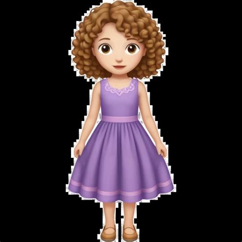 Curly Light Brown Haired Girl Curtsy Emoji Ai Emoji Generator