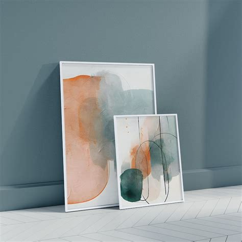 Set Of 3 Abstract Prints Minimalist Home Decor Colorful Wall Art