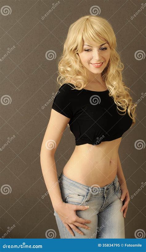 Pretty Girl With Flat Belly Stock Image Image Of Complexion Abdomen