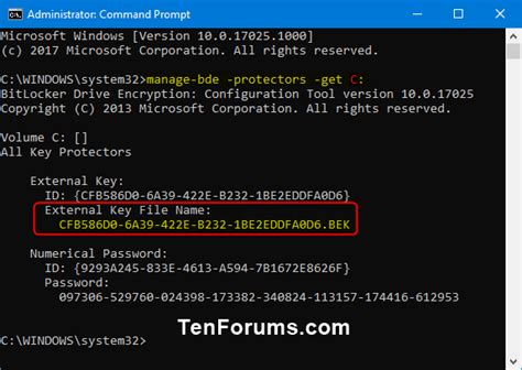Copy Startup Key Of Os Drive Encrypted By Bitlocker In Windows Tutorials