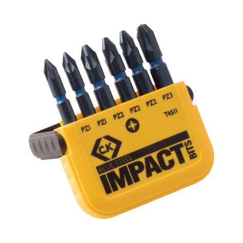 Ck Tools Pz Pozi Blue Steel Impact Bits Set Of 6 T4511 Rdg Tools