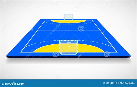 Perspective Vector Illustration Of Handball Field Cort Vector Eps 10