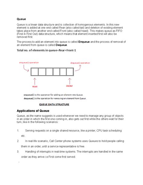 Queue And Its Representation Queue Queue Is A Linear Data Structure