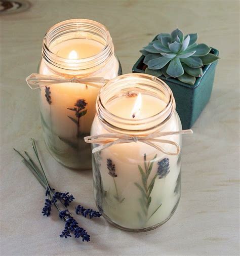 Diy Velas De Lavanda En Botes De Cristal Candles Herb Candles