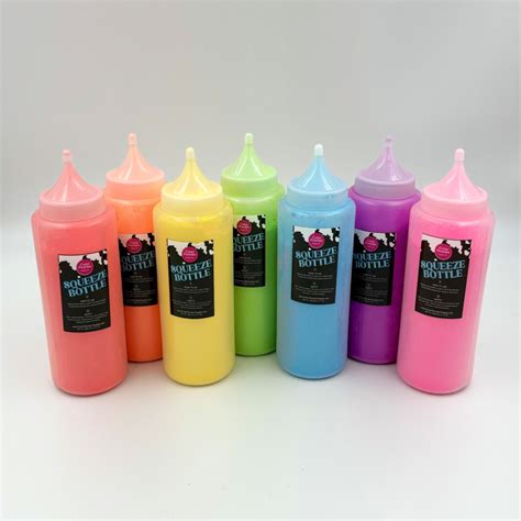 Pre Filled Assorted Color Squeeze Bottles 500g 12 Pack Color