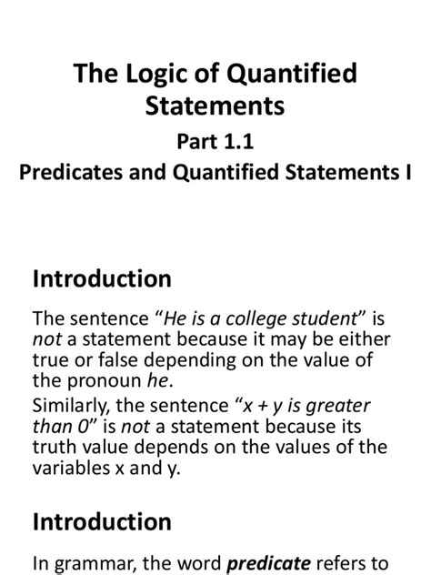311 The Logic Of Quantified Statements Part 11 Pdf Predicate