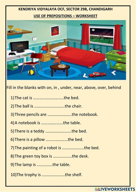 Preposition Worksheet Pictures