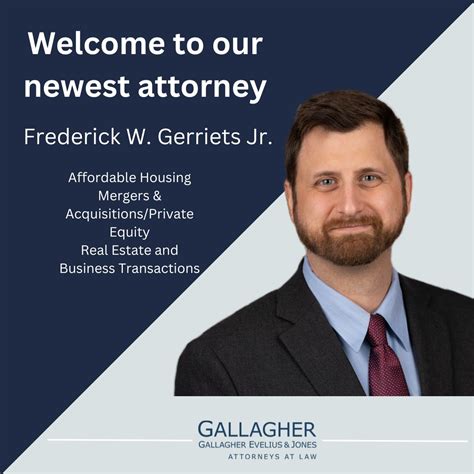 Gallagher Is Thrilled To Share That Frederick Gerriets Has Officially Been Sworn Into The
