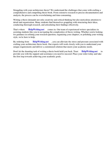 Architecture Thesis Book Sample Pdf Thesis Cognition