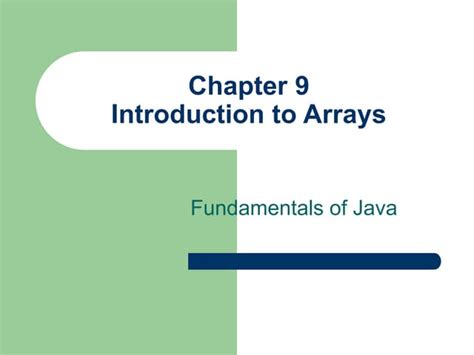 Arrays In Java Programming Language Slides Ppt