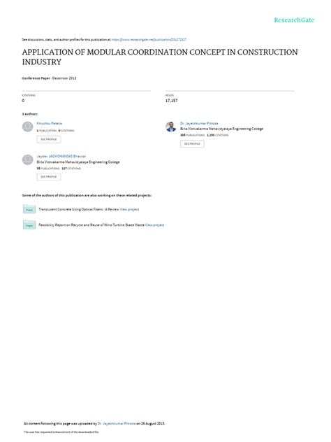 Application Of Modular Coordination Conceptin Pdf Engineering