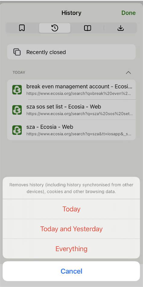 How To Delete Browsing History Ecosia Help Center