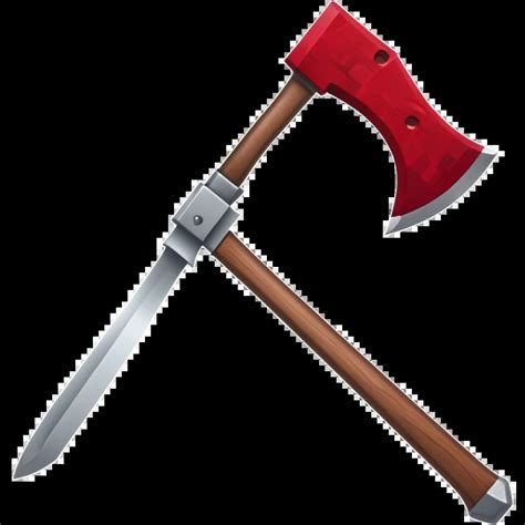 Minecraft Hoe With Brown Handle And Ruby Red Blade Emoji Ai Emoji Generator