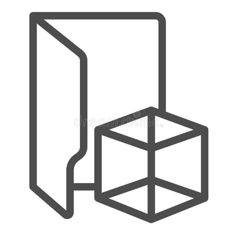 3d Objects Folder Line Icon Windows Pack Concept Vector Graphics