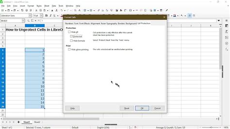 How To Unprotect Cells In Libreoffice Calc Youtube