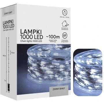 Lampki Led Oświetlenie 1000l Zimny Biały 100m Drucik Dekoracje Na