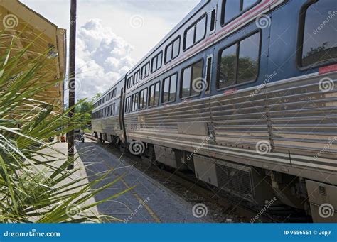 Passenger Train At Station Stock Image Image Of Train 9656551