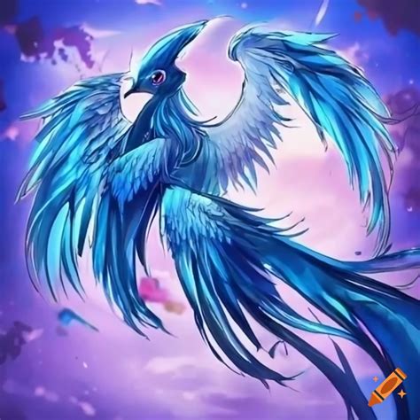 Cute Blue Phoenix Anime Character On Craiyon