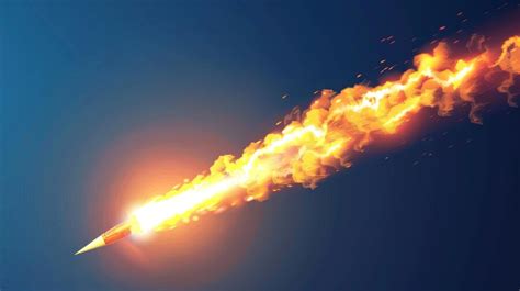 Premium Photo In The Sky A Rocket Launch Smoke Trail With Fire Flame Modern Appears A