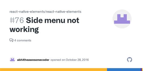 Side Menu Not Working Issue React Native Elements React Native Elements Github