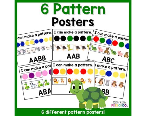 Pattern Posters Preschool Pre K Kindergarten Etsy