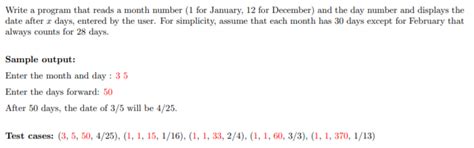 Solved Write A Program That Reads A Month Number 1 For