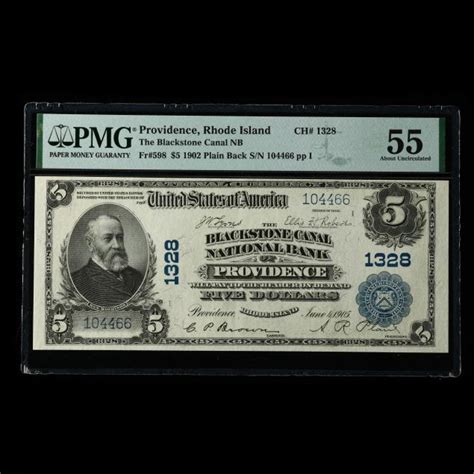Providence R I The Blackstone Canal Nb 5 Pmg 55 About Uncirculated
