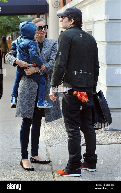 Orlando Bloom And Miranda Kerr Take Their Son Flynn For A Walk Around Central Park In New York