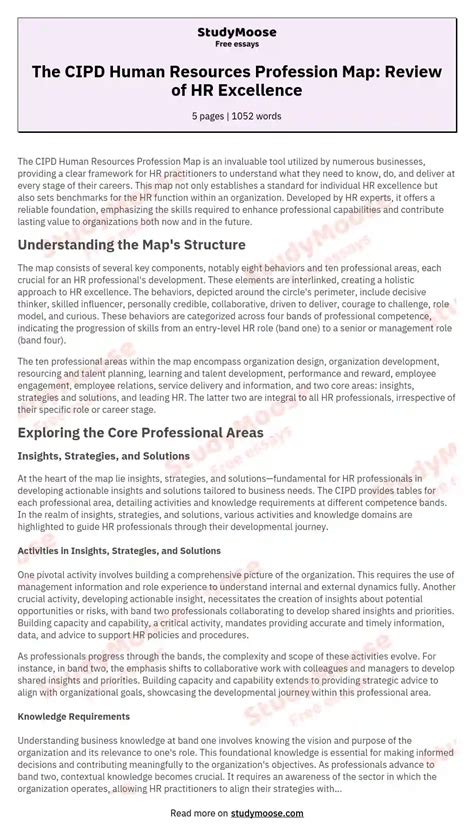 The Cipd Human Resources Profession Map Review Of Hr Excellence Free