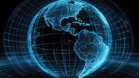 Digital Globe With Data Lines Background 3d Detailed Render Of Earth