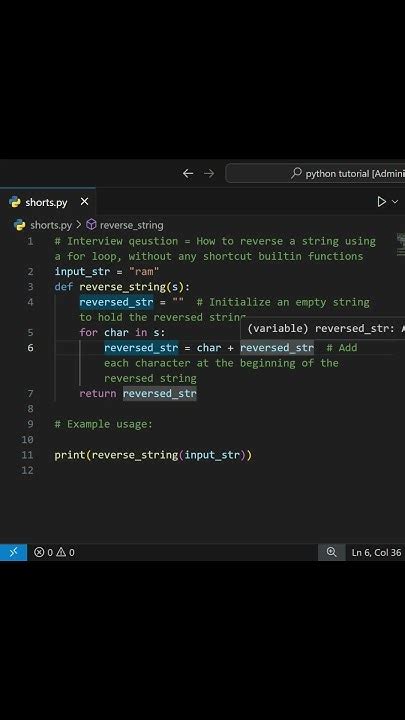 Python Interview Question Reversed String Interview Coding