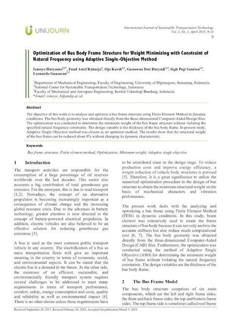PDF Optimization Of Bus Body Frame Structure For Weight Optimization Of Bus Body