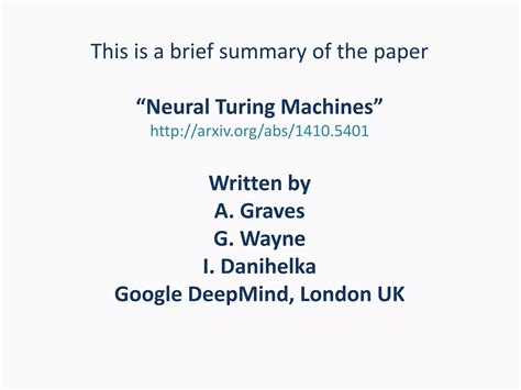 Neural Turing Machines Pdf