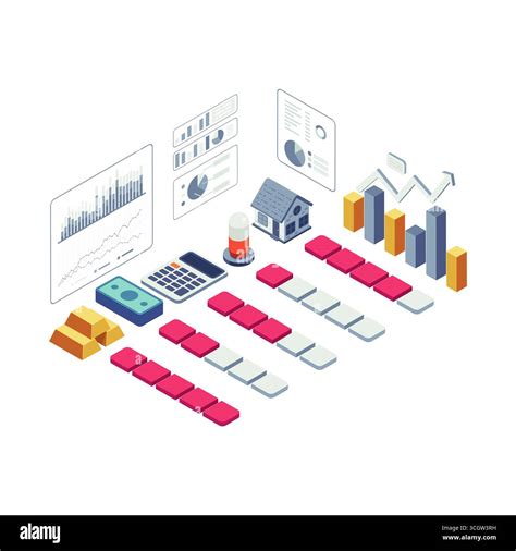Isometric Asset Allocation And Investment Strategy With Financial Chart