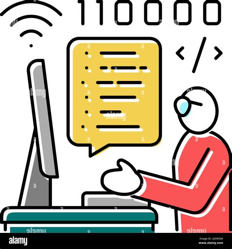 Developer Freelance Color Icon Vector Illustration Stock Vector Image