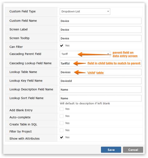 cascading custom field lookups gemini documentation