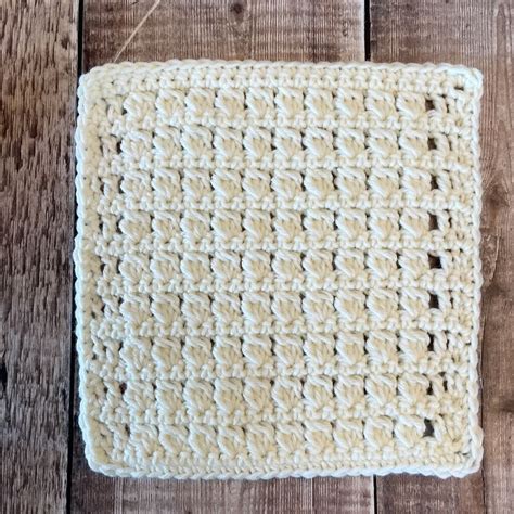 A Beginner Friendly Crochet Cluster Stitch Afghan Square Madamestitch