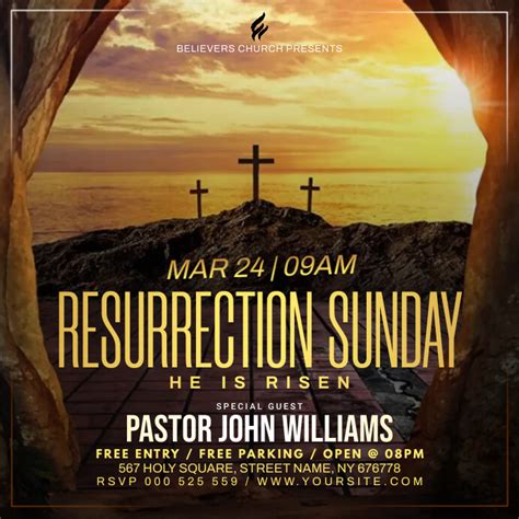 Resurrection Sunday Service Template Postermywall